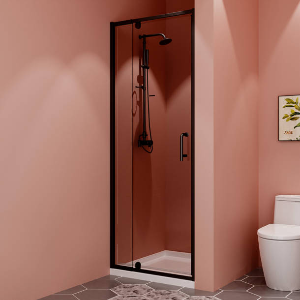 ExBrite 32" W x 72" H Pivot Frameless Shower Door | Wayfair